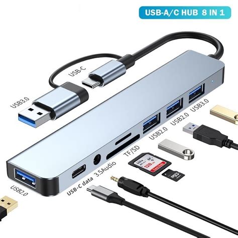 In Usb A Type C Hub Otg Adapter Docking Station Multi Usb Adapter Sd Tf Card Reader