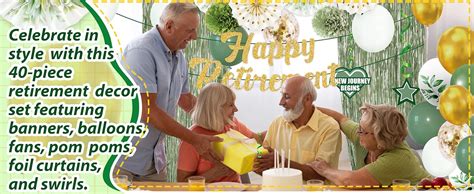 40pcs Retirement Party Decorations Sage Green Happy