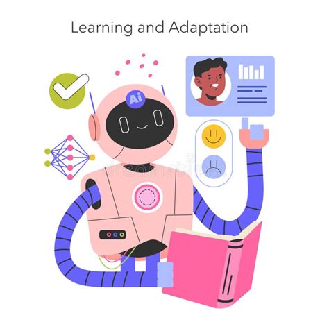 Robot Assistants Flat Vector Illustration Stock Vector Illustration