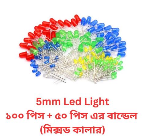 Led 5mm 100pcs 50pcs Combo Red Green Yellow Blue White Bd