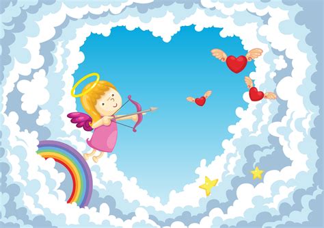 Cupid In The Clouds Background 2959243 Vector Art At Vecteezy