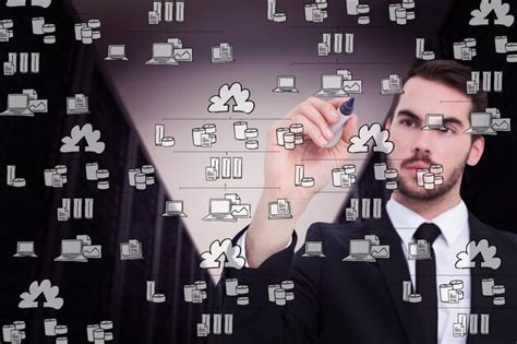 premium photo thoughtful businessman writing with marker against