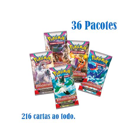 Caixa 36 Pacotes De Figurinha Pokémon Escarlate E Violeta Evoluções Em