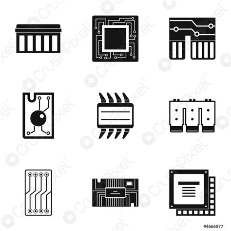 Transistor Icons Set Simple Style Stock Vector 4666077 Crushpixel