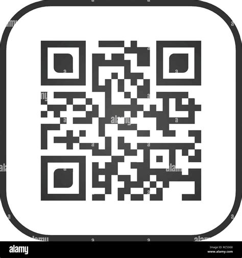 Qr Code Sign Creative App Scan Code Symbol Round Square Button Vector Illustration Isolated