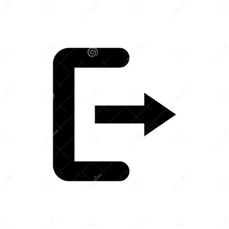 Exit Icon Set Output Vector Symbol Quit Or Logout Button Sign Outside Pictogram Stock Vector