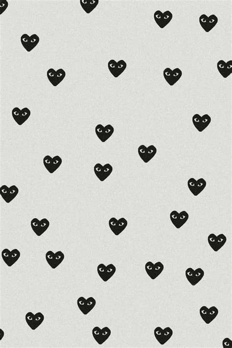 Download Free Comme Des Garçons Iconic Hearts On Gray Background
