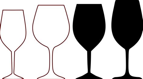 Wine Glass Clipart Black And White