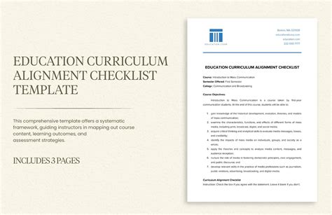 Education Curriculum Alignment Checklist Template In Word PDF Google Docs Download