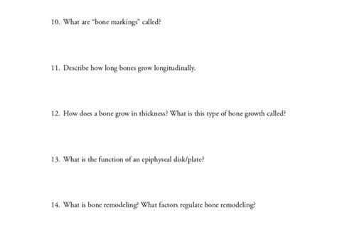 Solved 10 What Are “bone Markings Called 11 Describe How