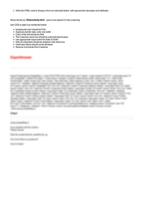 solution solution for write the html code to design a form as