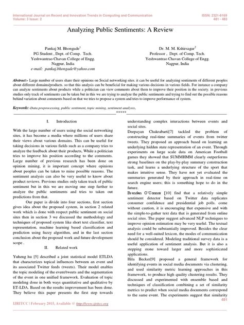 analyzing public sentiments a review pdf cluster analysis machine