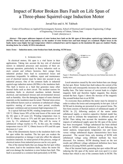 Pdf Impact Of Rotor Broken Bars Fault On Life Span Of A Three Phase Squirrel Cage Induction Motor