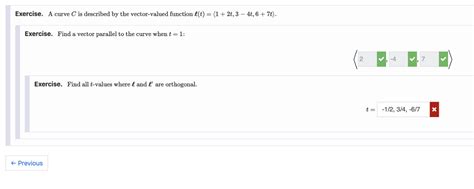 Solved Exercise A Curve C Is Described By The Vector Valued Chegg