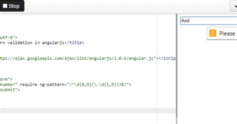 Ng Pattern Validation In Angularjs