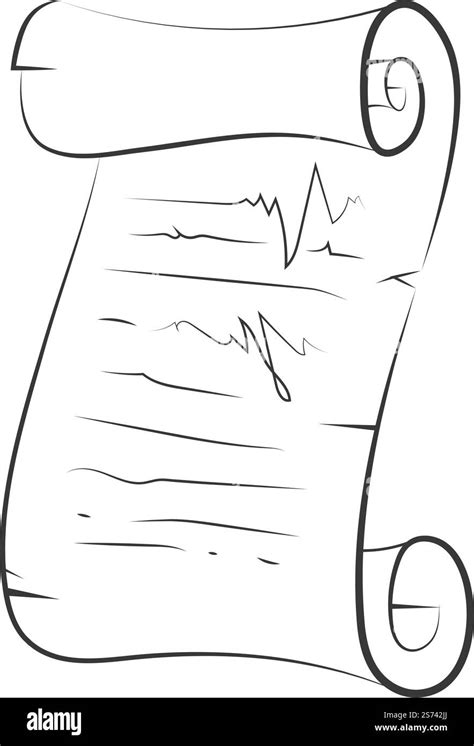 Paper Scroll In Sketch Style Vintage Writing Parchment Isolated On White Background Paper