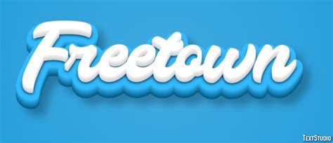 Freetown Blue 3d Text Effect Generator