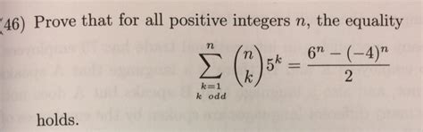 Solved Prove That For All Positive Integers N The Equality Chegg