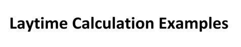 Laytime Calculation Examples Handybulk
