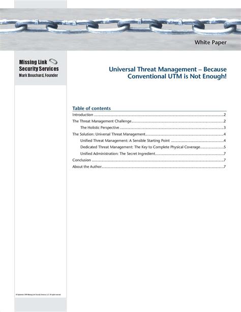 Because Conventional Utm Is Not Enough Universal Threat Management