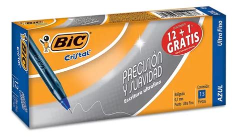 Pluma Bic Pfino Cristal Azul C12 En Venta En Cuauhtémoc Distrito