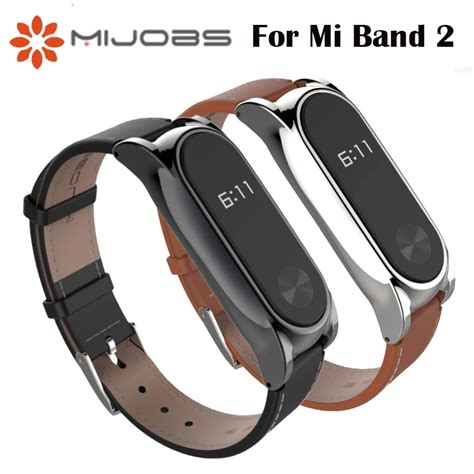 Aliexpress Com Buy Mijobs Strap For Xiaomi Mi Band 2 Leather Strap Wrist Straps Screwless
