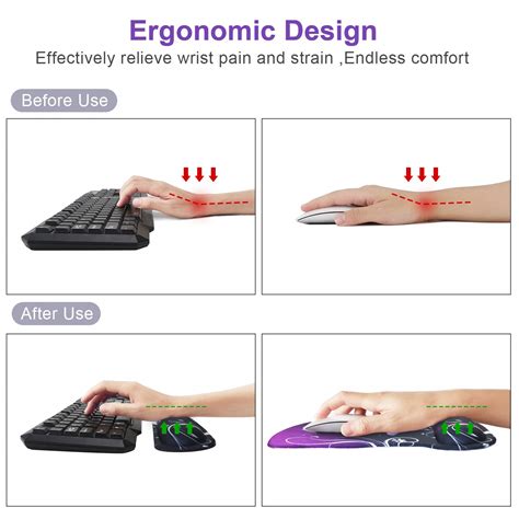 Mousepad With Wrist Rest Ergonomic Mouse Pad With Gel Wrist Support