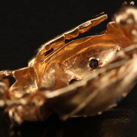 14k Sapphire Ladybug Brooch Ebth