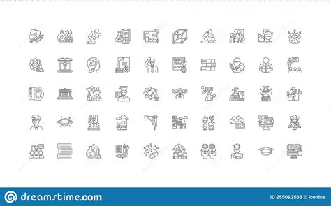 Teaching Ideas Linear Icons Line Signs Set Vector Collection Stock Vector Illustration Of