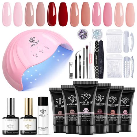 Modelones Poly Extension Gel Nail Kit 6 Spring Colors