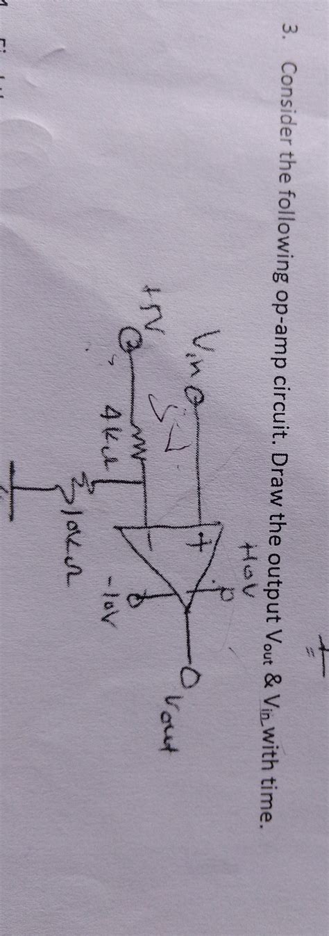 3 Consider The Following Op Amp Circuit Draw The Output Mathrmvtext Out