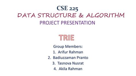 Trie Data Structure Ppt