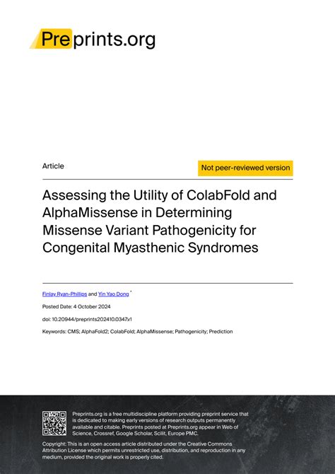 Pdf Assessing The Utility Of Colabfold And Alphamissense In