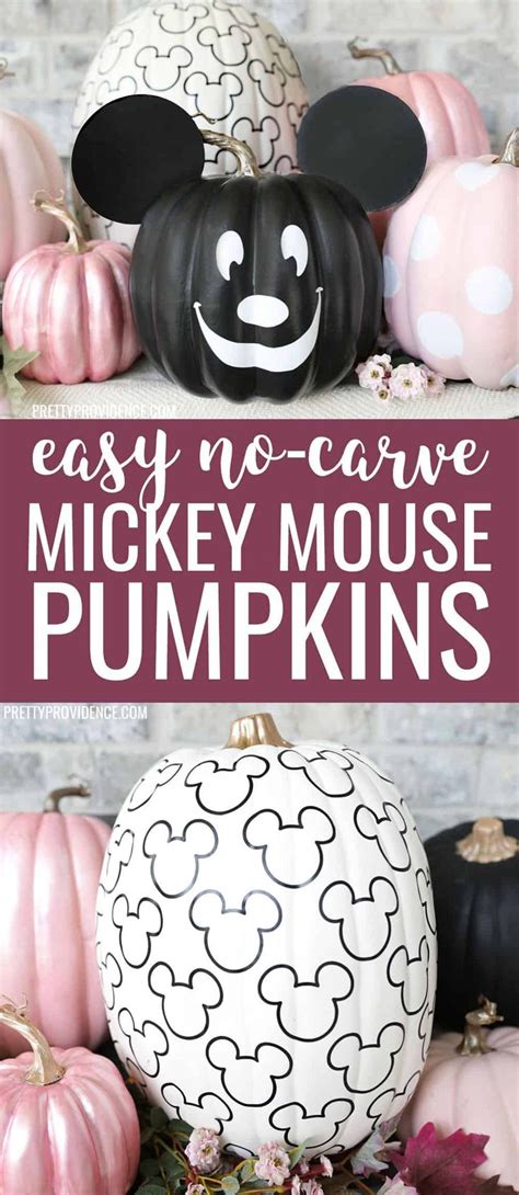 No Carve Mickey Mouse Pumpkins Disney Halloween Diy Mickey Mouse
