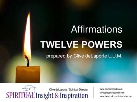 Unity Twelve Powers Affirmations