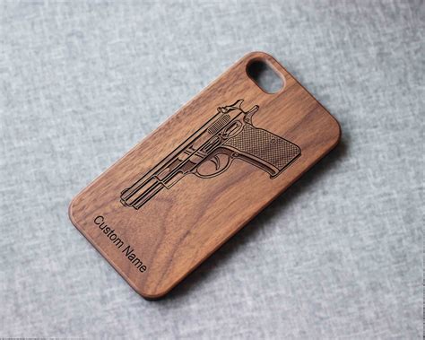 Pistol Gun Wood Phone Case For Iphone Plus Pro Max Iphone Pro Max Mini Pro Max
