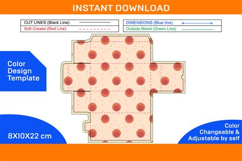 Cosmetic Packaging Box Dieline Template And 3d Render Vector File