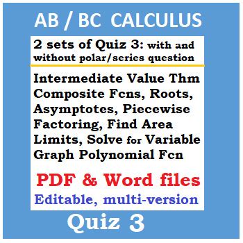 Calculus Quiz By Captain Calculus TPT