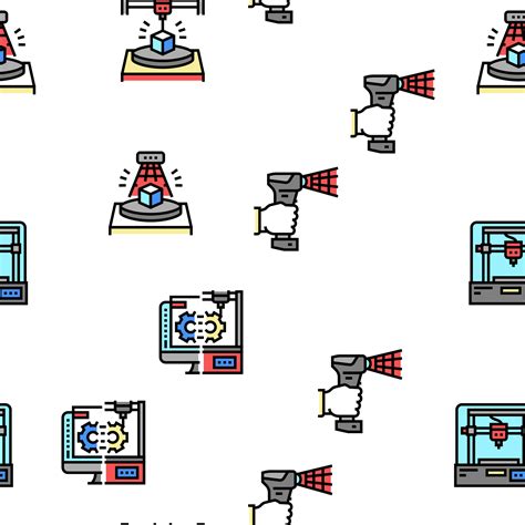 3d Modelling Software And Device Vector Seamless Pattern 10352296