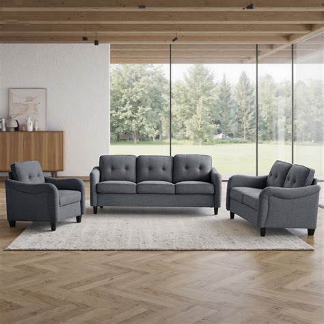 3 Piece Living Room Sofa Sets Sectional Couch And Loveseat And