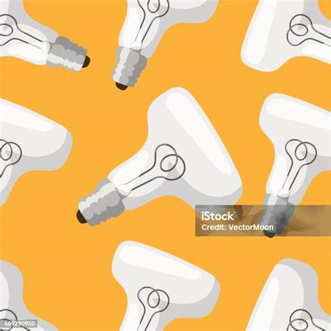 만화 램프 전구 원활한 패턴 배경 디자인 벡터 일러스트 레이 션 전기 아이콘 개체 기호 기호 해결책 에너지를 브레인 스토밍