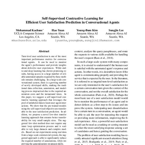 Self Supervised Contrastive Learning For Efficient User Satisfaction
