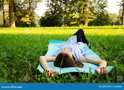 Adolescent Portrait In Parkhappy Teenager Girl Outdoor Smilingteen In