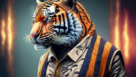 Premium Ai Image Tigers Fashion Sense A Roaring Display Of Stylish