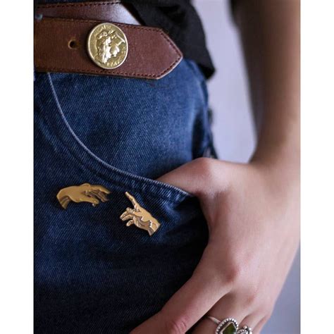 Set Of 2 The Creation Of Adam Enamel Pins Hand Shaped Soft Lapel Pin