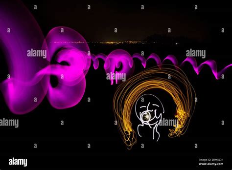 Creating Images With Light Painting Or Light Drawing Stock Photo Alamy