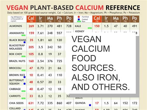 Vegan Plant Based Calcium Chart Digital Download Pdf Vegan Calcium Calcium Sources Calcium