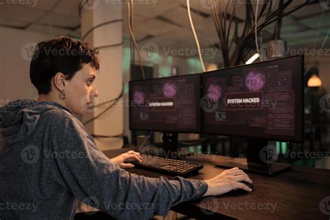 Internet Thief Hacking Computer System Stealing Privacy Data Hacker