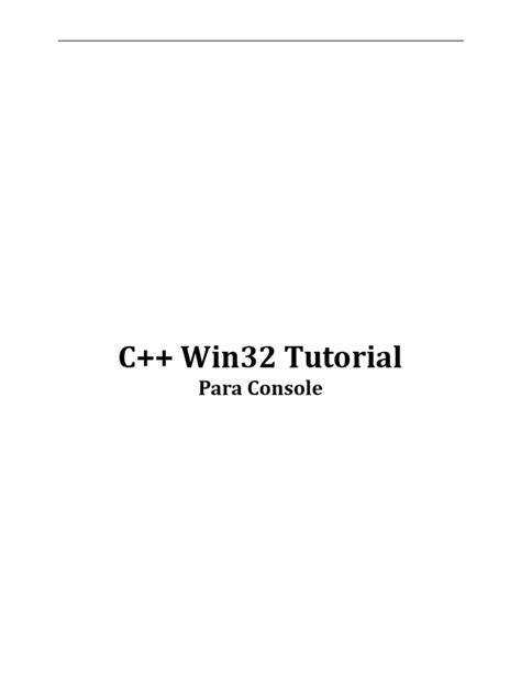 C Win32 Tutorial Para Console Pdf C Microsoft Windows