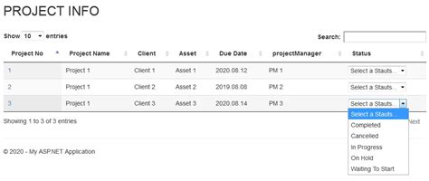 Add Dropdown List In Jquery Datatable Plugin Rows Stack